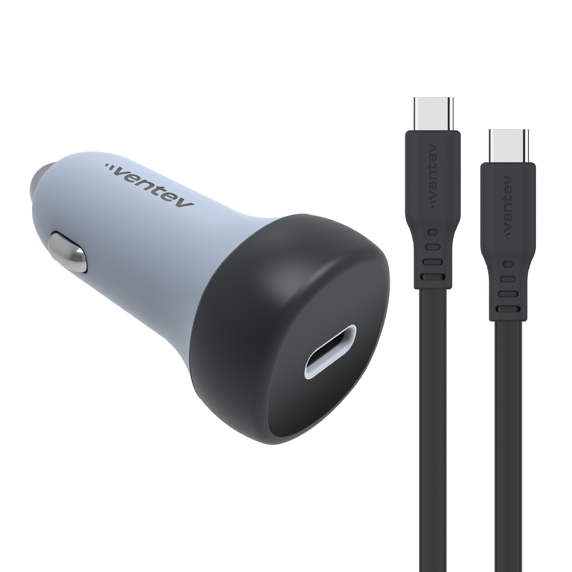 30W ULTRAFAST USB-C Universal Car Charger and USB-C to USB-C Cable – Ventev Mobility