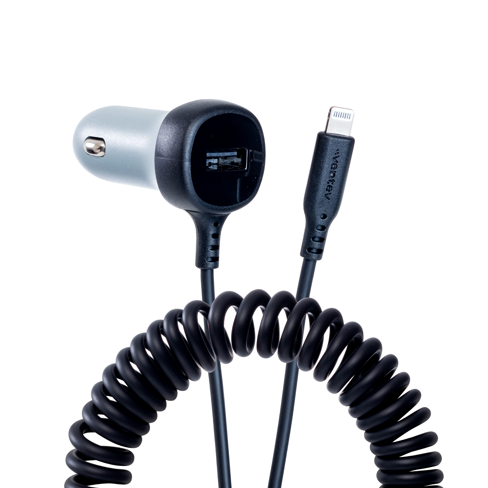 27W ULTRAFAST Dual Car Charger with Apple Lightning Connected Travel C ...