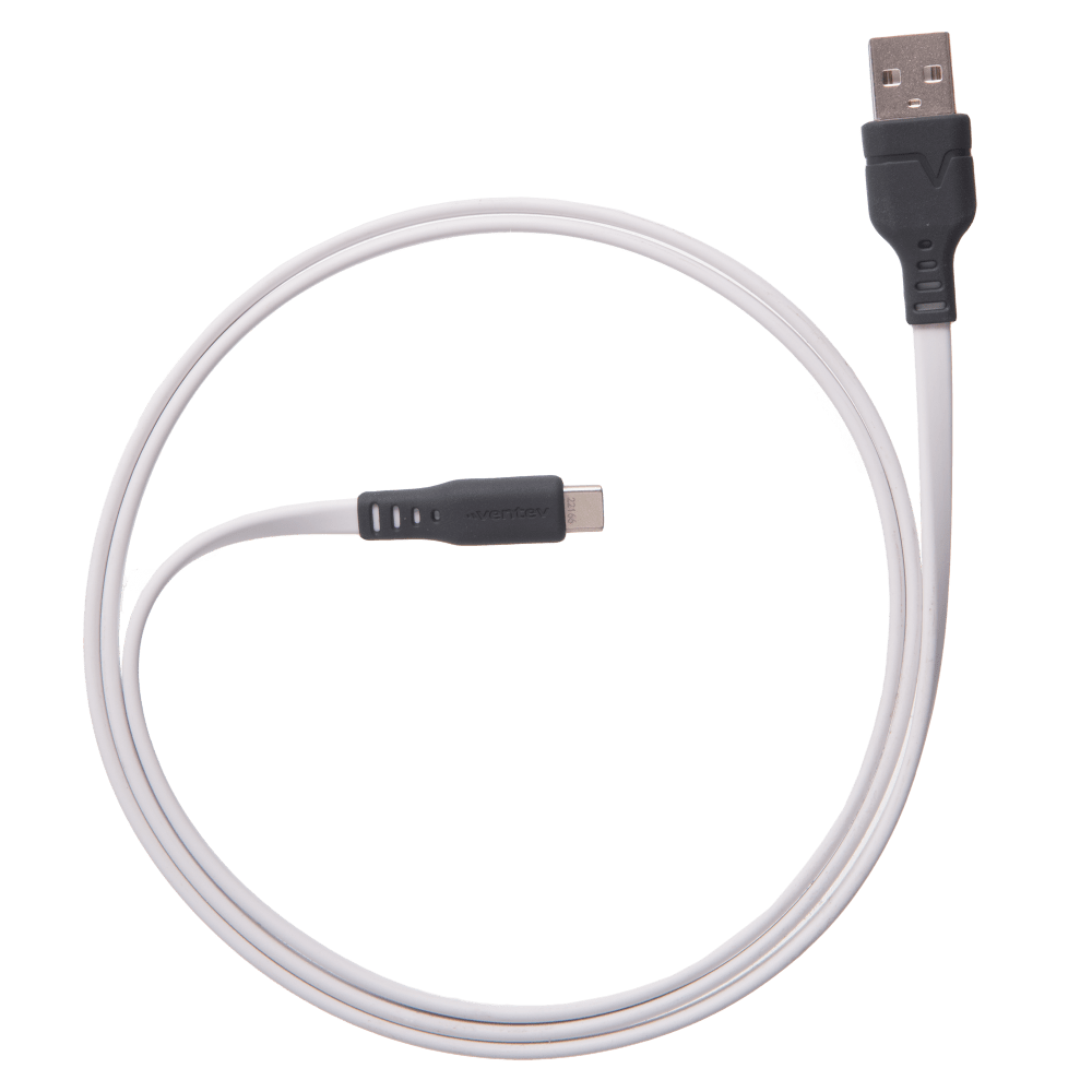 Ventev Chargesync Flat USB A to USB C Cable 6ft White – Ventev Mobility